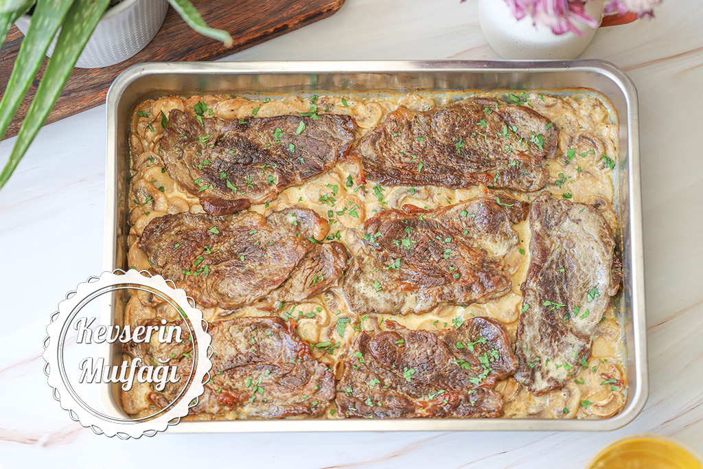 Fırında Mantarlı Bonfile Tarifi | Kevserin Mutfağı - Yemek Tarifleri